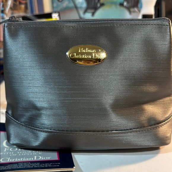 Unbranded GWP | Bags | Dior Parfums Gray Cosmetic Bag With Gold ...